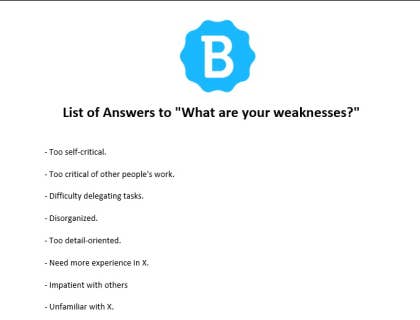 How to Answer: "What are your weaknesses?" in an Interview