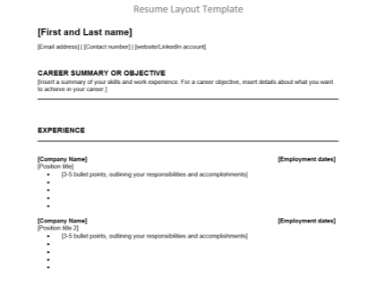 Best Resume Layout