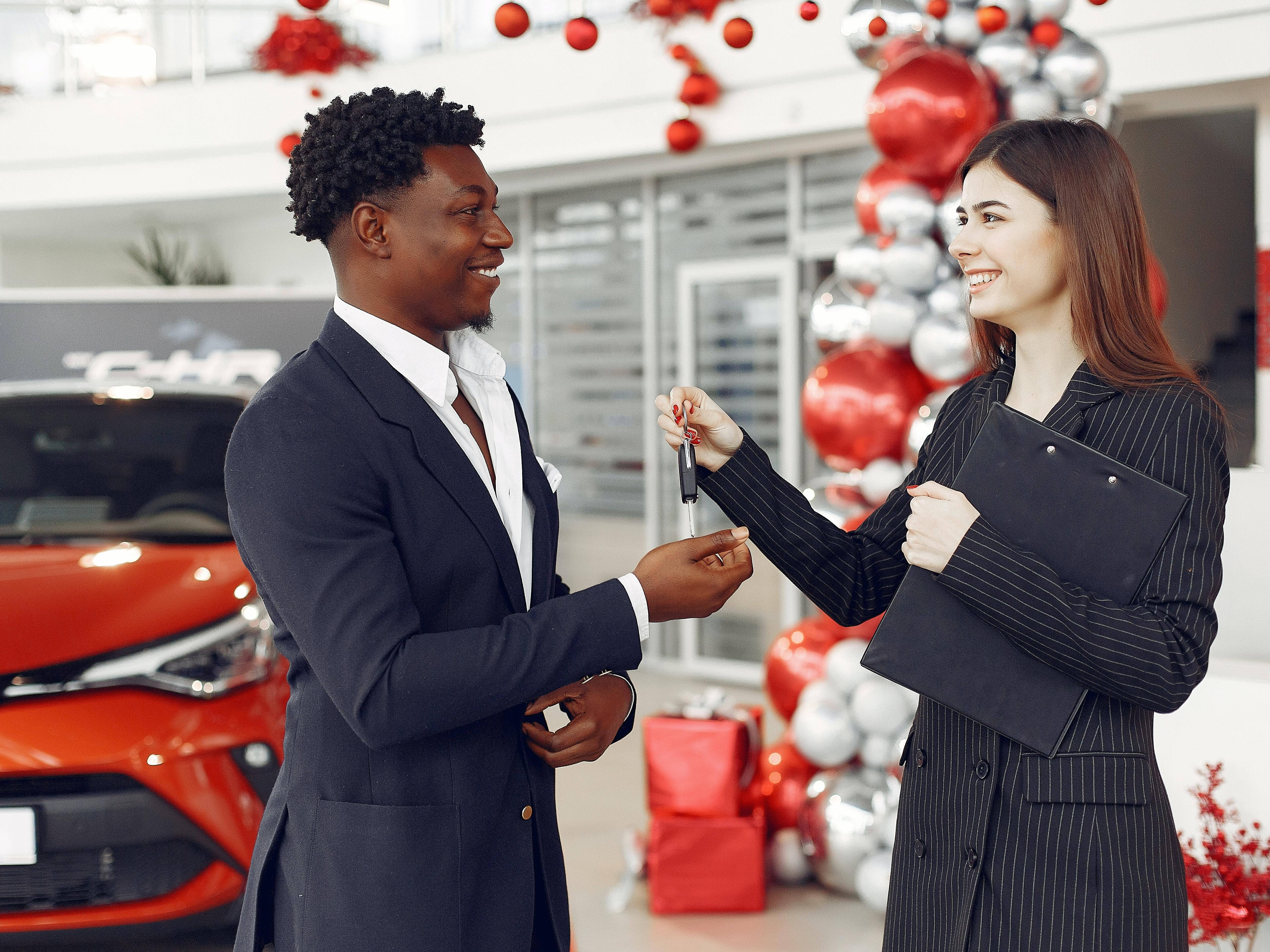 A Car Salesman And Customer