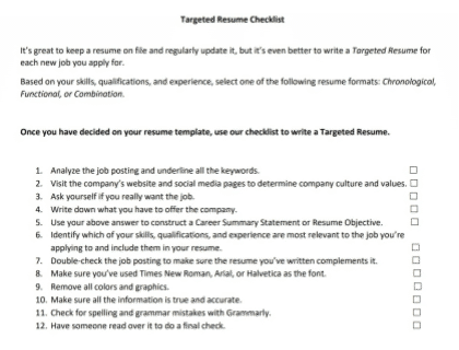 How to Write a Targeted Resume