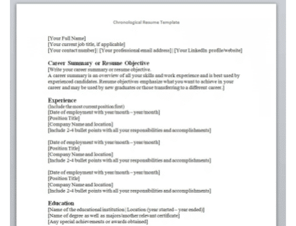 How to Write a Chronological Resume