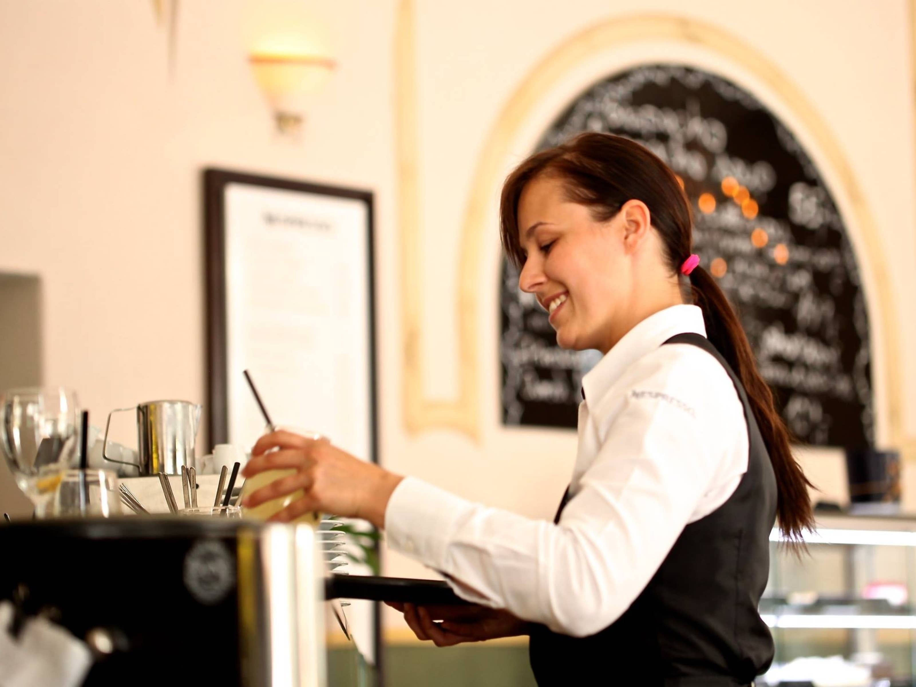 Waitress Serving Drinks
