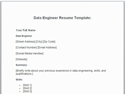 Data Engineer Resume