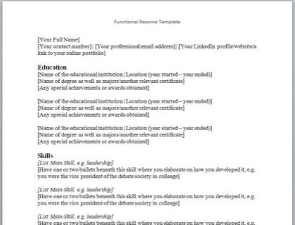 How to Write a Functional Resume