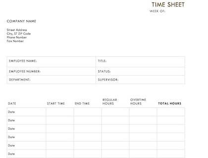 Construction Timesheet Template Excel